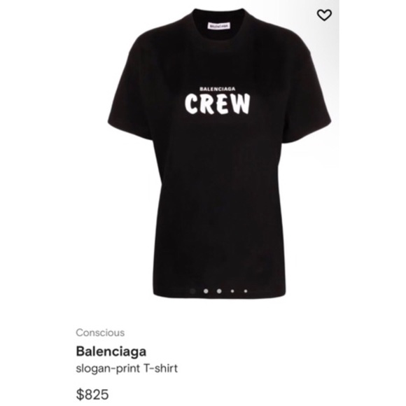 Balenciaga | Tops | Nwt Authentic Balenciaga Crew Slogan Shirt L Black ...